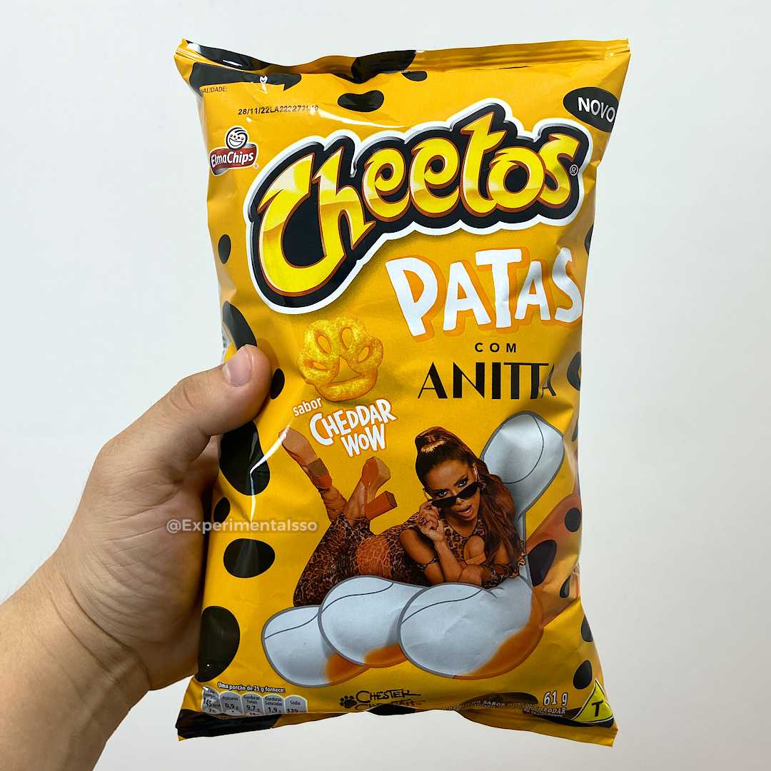 Cheetos Patas com Anitta sabor Cheddar Wow (Edição 2022) – @ExperimentaIsso