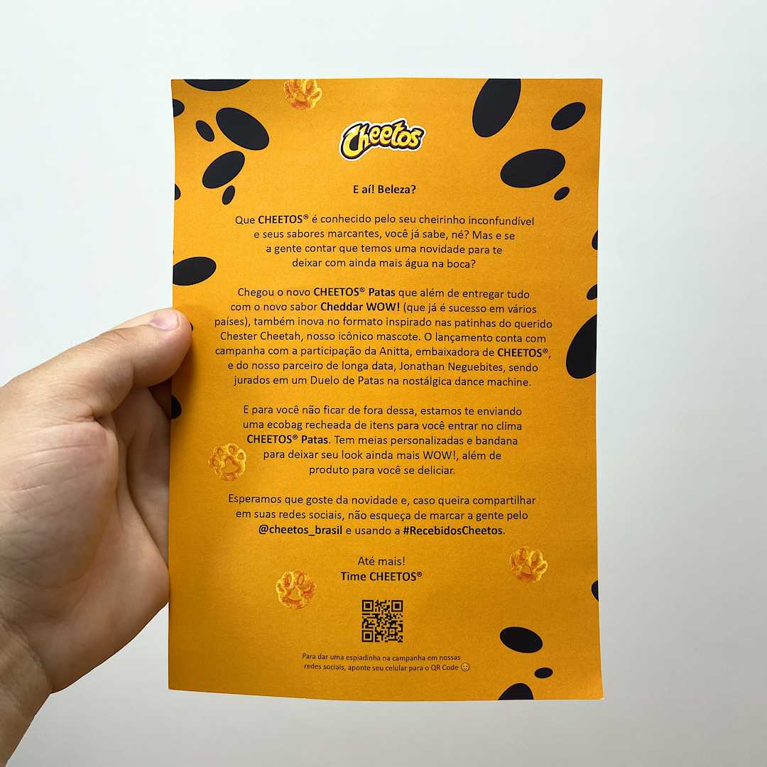Cheetos Patas com Anitta sabor Cheddar Wow (Edição 2022) – @ExperimentaIsso