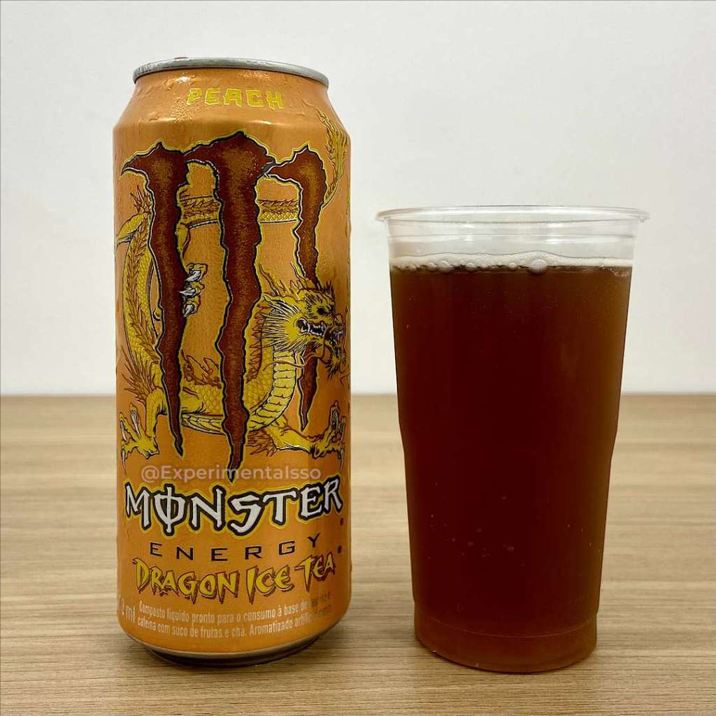 Monster Dragon Ice Tea Peach (chá preto com suco de pêssego ...